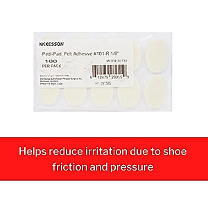 McKesson Corn Pads - Felt, Adhesive, White - Size 101-Regular, 1/8 in, 100 Count