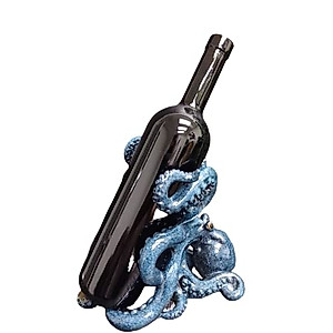 ICE ARMOR Octopus Decorative Wine Bottle Holder, Wine Rest Statue, Home Decor Wine Rack Display Centerpiece for Tabletops and Counters, Wine Lovers Gift