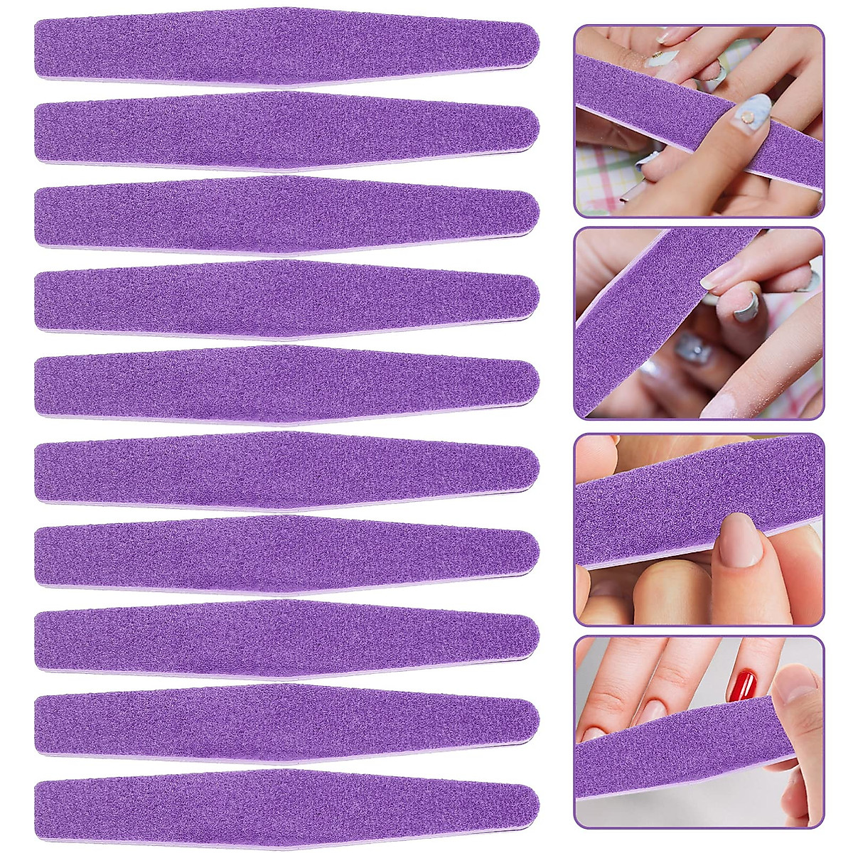 COHEALI 10pcs Nail Polish Pedicure Nail Files Nail Supplies Nail Tools Nail Care Nail Trimming File Finger Nail Files for Men Purple High Elastic Sponge Foot Man Polishing File