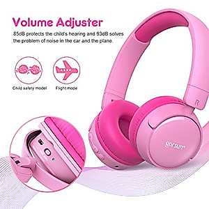 gorsun Kids Bluetooth Headphones with MIC, Children's Wireless Headphones with Microphone 85dB Volume Regulator Stereo Over-Ear Kids Headsets Earphones for Boys,Girls,Toddler,Youth