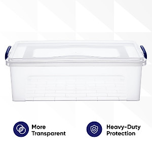 Superio Clear Storage Box with Lid, 22 Quart Plastic Container Bins for Organizing, Stackable Crate, Storage Bin Organizer for Home, Office, School, and College