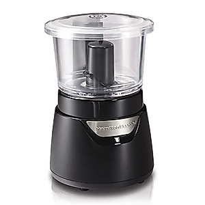 Hamilton Beach Stack & Press Mini 3-Cup Glass Bowl Food Processor & Vegetable Chopper, Black (72860)