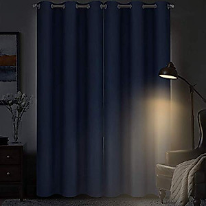 Diraysid Blackout Curtains for Bedroom Grommet Thermal Insulated Room Darkening Curtains (42 x 84 Inch, 2 Panels, Navy Blue)