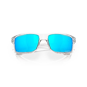Oakley Men's OO9449 Gibston Square Sunglasses, Polished Clear/Prizm Sapphire, 60 mm