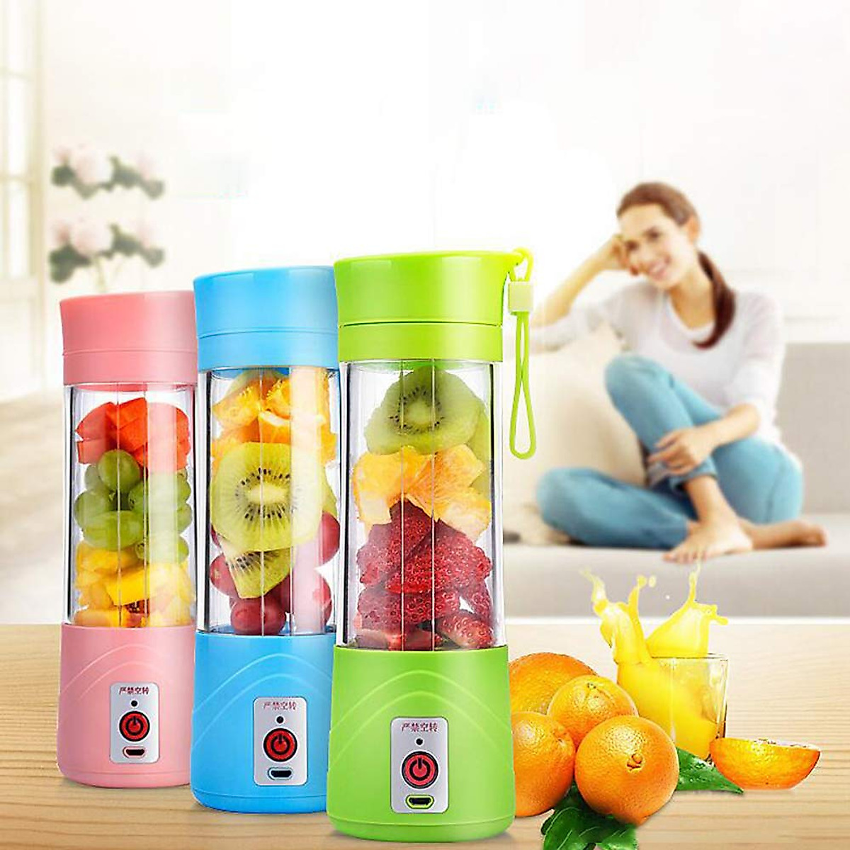 Luwsldirr 400ml Portable USB Electric Maker Blender Squeezer Bottle Fruit Juicer Smoothie