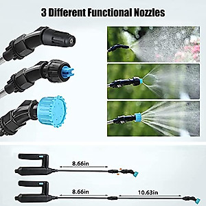 Electric Plant Sprayer, 1.35 Gallon/5L Battery Powered Sprayer with USB Rechargeable Handle, Potable Garden Sprayer with Telescopic Wand, Plant Sprayer for Yard Lawn Weeds Plants (Blue)