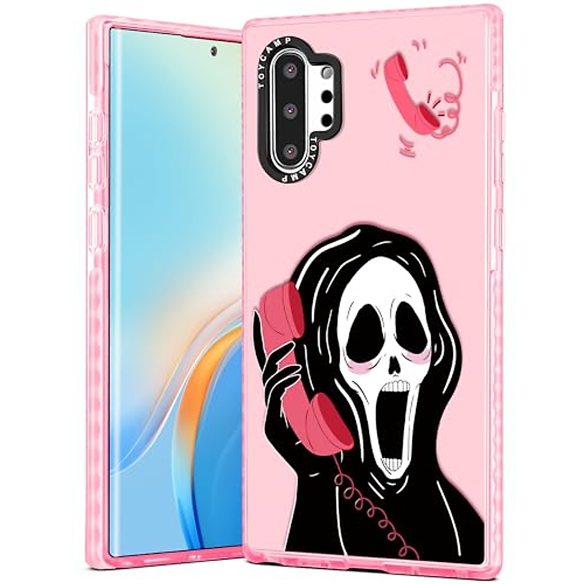 Toycamp for Note 10 Plus Case, Cute Funny Skull Skeleton Design for Women Girls Boys Teens for Galaxy Note 10 Plus Cases, Cute Cartoon Face Print Cover for Samsung Note 10 Plus Case 5G