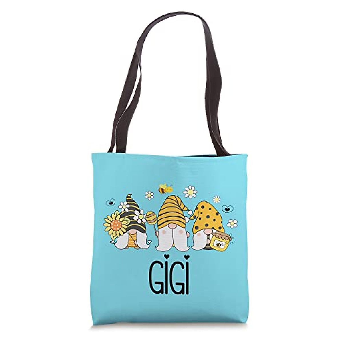 Gigi Grandma Women Cute Gnomes with Bees Sunflower in Blue Tote Bag