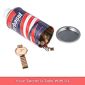 Barbasol Diversion Safe Stash Can with Food Grade Smell Proof Bag with Hidden Compartment for Keys, Cash and Valuables