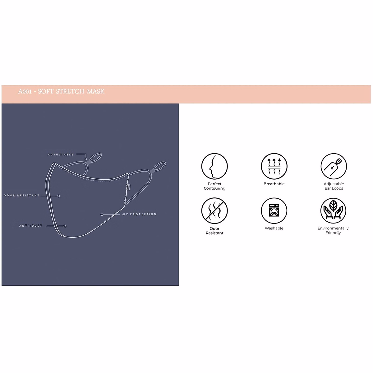 Bloch boys Soft Stretch Reusable (Pack of 3), Navy, Adult Face Mask, Navy, Kids US