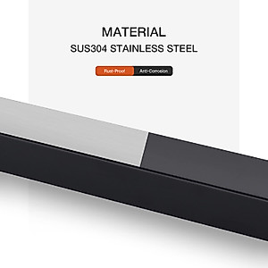 Matte Black Shower Arm with Flange 12 Inch Replacement Extension Pipe Stainless Steel Rainfall Shower Head Extender Arm, Square Shaped