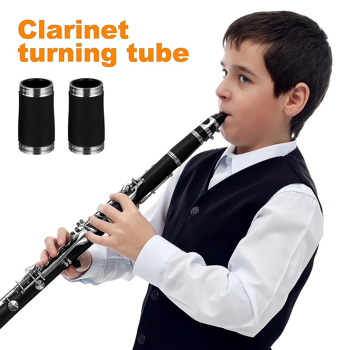 2pcs Clarinet Barrel Clarinet Tube Tuning Tube Adjustable B Flat Clarinet Barrel Treble Pitch 58MM Barrel for Clarinet