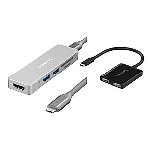 Sabrent 5 in 1 USB C Multi-Port HUB + USB Type-C Dual HDMI Adapter