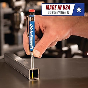 Markal 96270 - Markal PRO Holder with 1 Graphite Lead, Built-in Sharpener, 1 Click Advance, Heavy-Duty Metal Barrel Construction & Extended Needle-Nose Tip for Use in Toughest Jobs