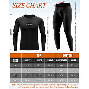 Didaey 3 Set Winter Thermal Underwear for Men Cold Weather Fleece Lined Top Bottom for Hunting Gear Sport(Black, Black Grey, White, Large)