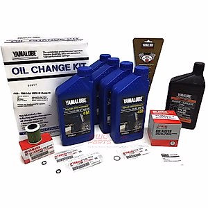 YAMAHA F150 Outboard Oil Change Kit 10W-30 4M Fuel Filter Gear Lube Lower Unit Gaskets Gearcase Maintenance Kit