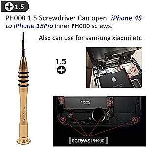 oGoDeal Screwdriver Set Kit for Apple iPhone 8 8 Plus 7 7 Plus 11 12 13 Pro Max Mini Screwdriver Set 1.5mm Phillips,0.8mm Star Pentalobe Screwdriver,Y 0.6mm Tri-point Triwing iPhone X Repair Tool Kit