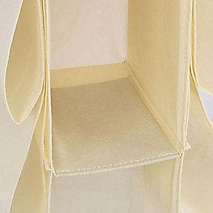 Dearjana Hanging Purse Handbag Storage Organiser Homewares Nonwoven 10 Pockets Purse Bag Organizer for Closet (Beige)