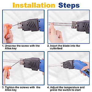 Komsepor Foam Cutter with Slotting/Groove Electric Hot Knife Styrofoam Cutter Foam Cutting Tool Air Cooled Hot Knife Foam Cutter 200W 110-120V (5 Blades) for EPP, EPS, XPS, EPE, KT Board, Sponge