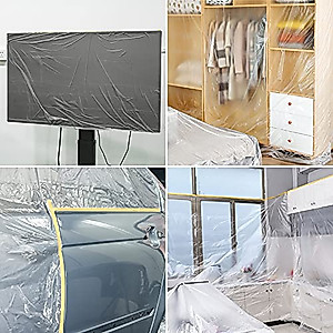 MyLifeUNIT Tape and Drape, 6 Pack Masking Paper for Automotive Painting Covering (66-Feet, 3 Sizes)