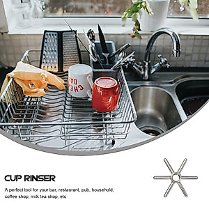 FOMIYES Pitcher Rinser Replacement Disk Sink Glass Rinser Head Stainless Steel Faucet Glass Rinser Head Bottle Washer Replacement Disk Bar Coffee Shop Kitchen Sink Accessories Parts