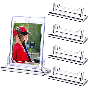 4 Pack Magnetic Card Holder Base Trading Card Stand Protector Card Sleeves Protector Case Base for Trade Card Holder Case Standard Cards, Baseball Card Display (Fits 130PT Magnetic Card Holder)