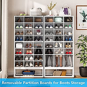 Tribesigns Shoe Storage Cabinet, 24 Pair Cubby Shoe Rack Organizer with Adjustable Shelves, 8-Tier Entryway Shoe Storage Closet Shoe Organizer for Living Room, Bedroom, Mudroom