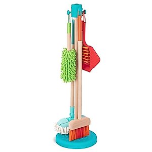 Battat- Kids Cleaning Set – Cleaning Toys For Toddlers, Children – Pretend Play Kit- Broom, Mop, Brush, Dustpan, Duster- Sweep n' Clean- 2 Years +