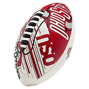 Franklin Sports Ohio State Foam Football - Youth Mini Football for Kids - 8.5" Junior Soft Foam Ball - SPACELACE Easy Grip Cover - Perfect Toy for Kids