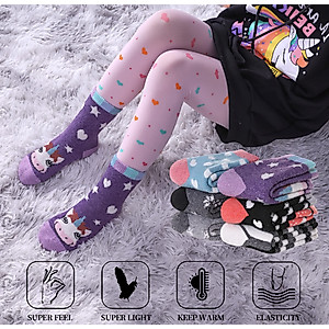 SDBING Kids Merino Wool Hiking Socks Toddlers Wool Socks Boys Girls Warm Boot Cozy Thick Thermal Winter Crew Socks 6 Pairs (4-7 Years, Cute Animal)