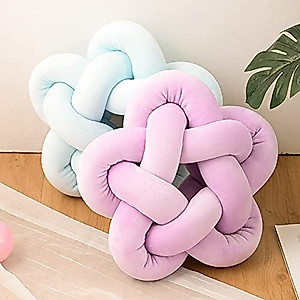 ZANYB Star Shaped Knotted Pillow Soft Plush Throw Pillow Nordic Style Knot Room Decor Home Office Sofa Couch Bed Pillow (White 12.59 in)