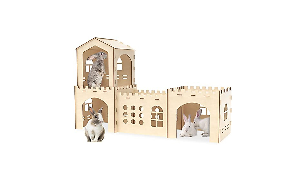 Woiworco Extra Large Rabbit Castle Hideout for Pets