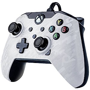 PDP Wired Game Controller - Xbox Series X|S, Xbox One, PC/Laptop Windows 10, Steam Gaming Controller - Perfect for FPS Games - Dual Vibration Videogame Gamepad - White Camo/Camouflage
