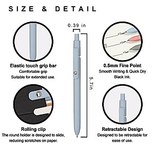 5pcs Cute Kawaii Gel Ballpoint Pens, Colorful 0.5mm Fine Point Retractable Pen, Quick Dry Black Ink Gel Pens, Comfortable Smooth Write Pens, Cute Pens for School & Office Supplies, Aesthetic pens