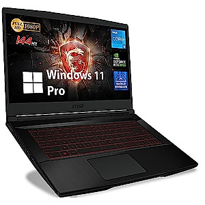 MSI GF63 Thin Gaming Laptop, 15.6" FHD 144Hz, Intel 6-Core i5-11400H, NVIDIA GeForce RTX 3050, 32GB DDR4, 1TB PCIe SSD, Backlit Keyboard with Anti-Ghosting, WiFi 6, RJ45 LAN, Windows 11 Pro, MarsPC