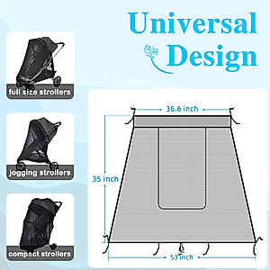 Stroller Sun Shade (Universal) - UV Protection - Breathable - Sun Protection for Strollers - Large Stroller Shade (Transparent) - Accessories for Strollers