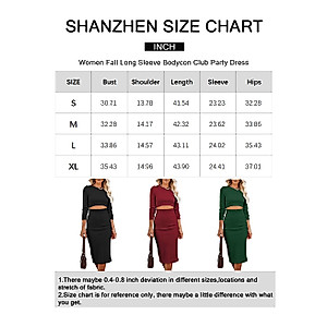 SHANZHEN Bodycon Dresses for Women Elegant Long Sleeve Fall Winter Cutout Ribbed Long Sleeve Dress A-White
