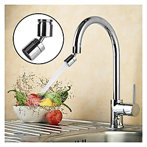 Universal Faucet Splash-Proof Swivel Kitchen Faucet Water Saving Bath Faucet Stainless Steel 720°Rotation Nozzle Faucet(Dual Outlet)