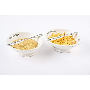 Mud Pie Circa Lets Dip Set, White 2" x 6"