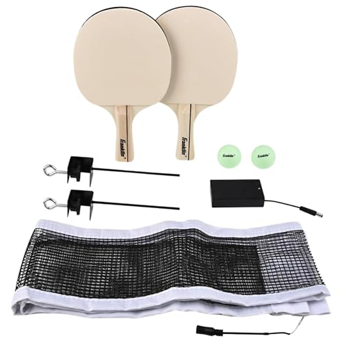 Franklin Sports LED Table Tennis Net and Glowing Paddles and Balls Oval, Black, One Size