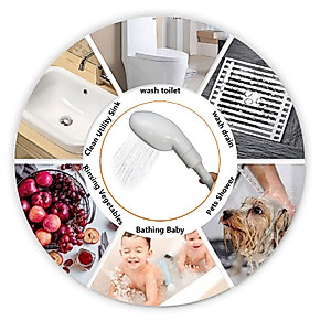 2m/6.56ft Portable Sink Hose Faucet Sprayer Sink Spray Rubber Hose Shampoo Sprayer Handheld Faucet Shower for Pets,Bathing Baby,Washing Hair,Rinsing Vegetables