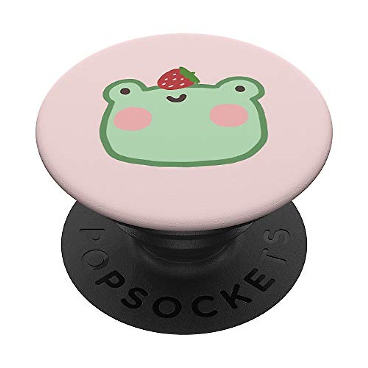 Cute Frog with Strawberry Kawaii Aesthetic PopSockets PopGrip: Swappable Grip for Phones & Tablets