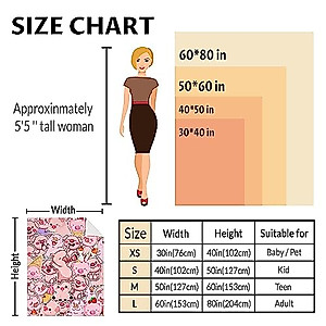 Pig Blanket Gifts - 50x60 Inches Cute Throw Blanket for Women & Girls - Pink Soft Fuzzy Plush Blankets for Bed, Couch, Sofa