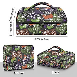 Kcldeci Insulated Thermal Food Carrier Insulated Casserole Carrier for Hot or Cold Food,Joystick Game Insulated Tote Bag for Potluck Cookouts Parties Picnic,Lasagna Lugger
