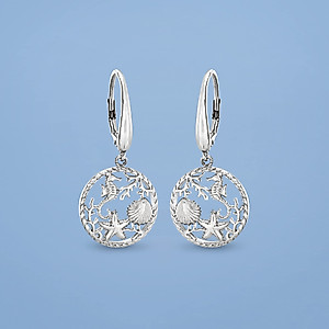 Ross-Simons Sterling Silver Sea Life Drop Earrings