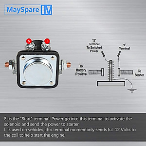 MaySpare Starter Solenoid Relay Sw-3 Fit Ford Jeep Lincoln Mercury 4 Terminal Hot Rod Starter Solenoid Relay Heavy Duty 12V