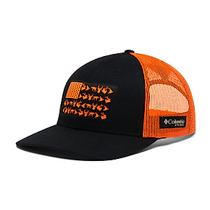 Columbia Unisex PHG Game Flag Mesh Snap Back - High, Black/Blaze, One Size