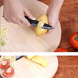 Ceramic Knife Set with Sheaths Black Set 5 Piece Kitchen Ceramic Knife 6" Chef Knife, 5" Utility Knife, 4" Fruit Knife, 3" Paring Knife, One Peeler