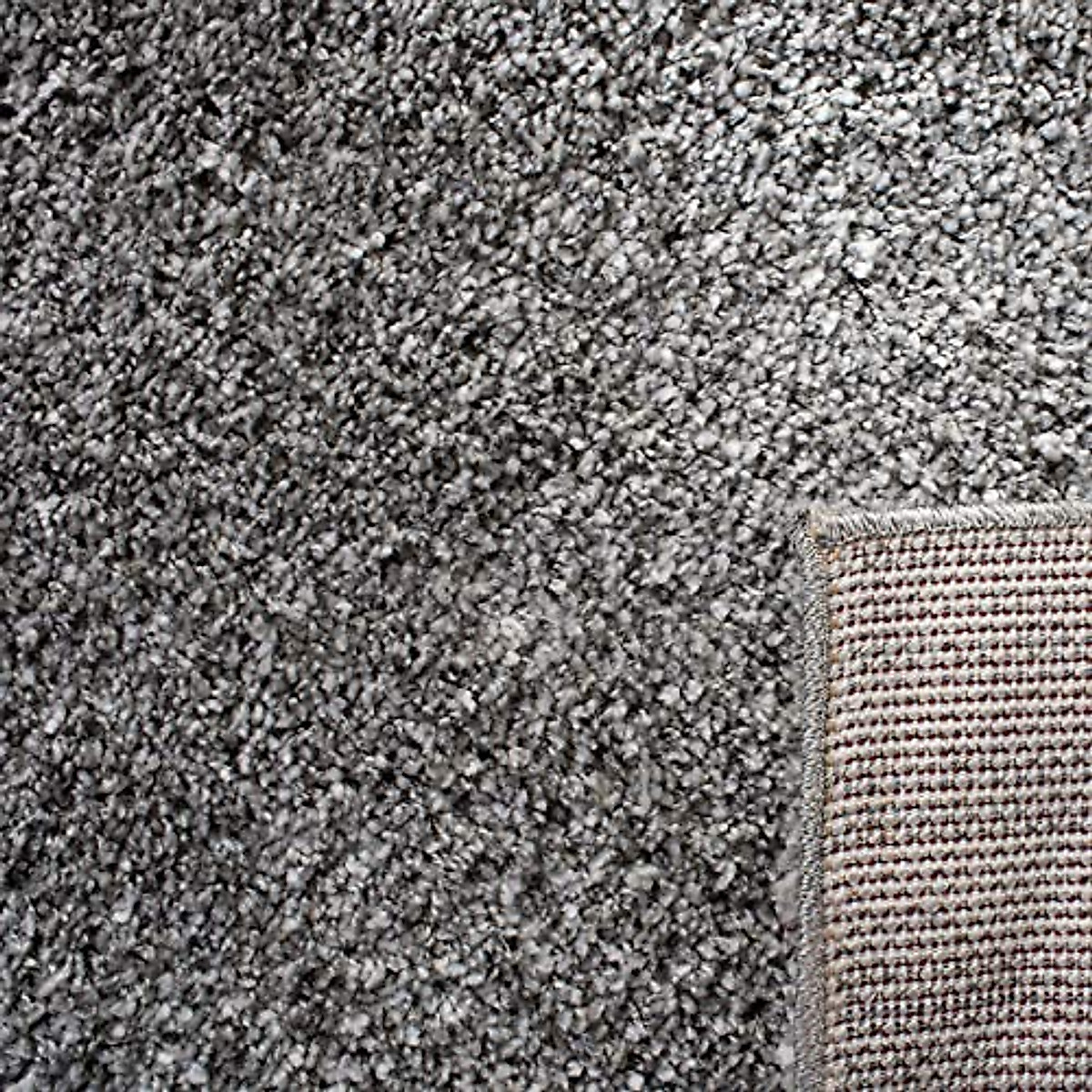 SAFAVIEH Santa Monica Shag Collection 6'7" x 9'6" Silver SGN725 Solid Non-Shedding Living Room Bedroom Dining Room Entryway Plush 2-inch Thick Area Rug