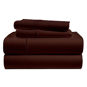 Luxora Bedding Heavy Wight 100% Egyptian Cotton, 1000 Thread Count Sheet Set Full Size Chocolate Bed Sheets,8 Inches Deep Pocket